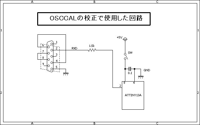 Bequest333のページ 番外 ATTINY13A OSCCAL の簡易校正