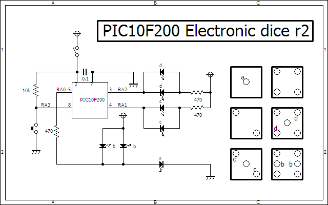 Bequest333のページ 続PIC10F200 電子サイコロ