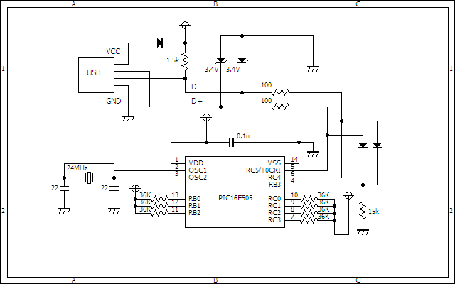 Bequest333のページ PIC16F5X USBIO