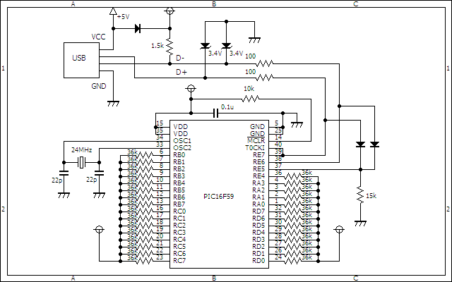 Bequest333のページ PIC16F5X USBIO