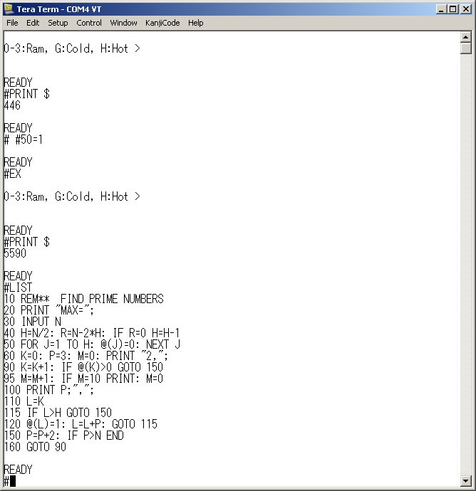 Bequest333のページ 電大版TINYBASIC for PIC ミニマムお試し版2